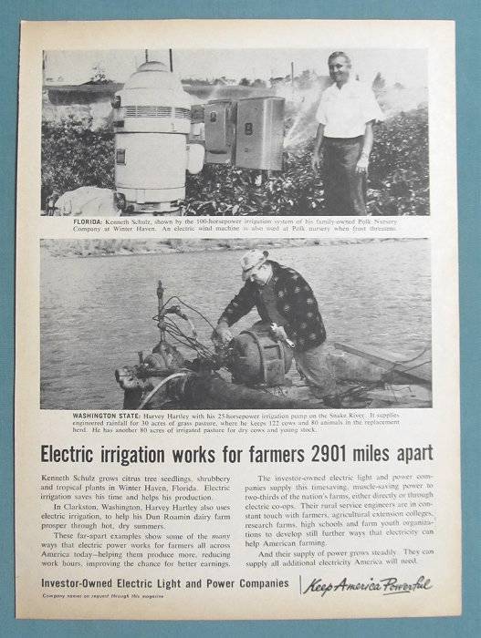 Original 1961 Irrigation Ad Photo Endorsed by Kenneth Schulz of Winter ...