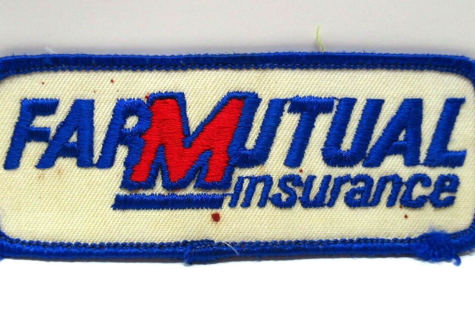 Farm Mutual Insurance Patch Vintage Red M Logo Uniform Banking ...