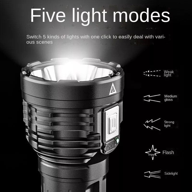 Super Bright 12000000LM Torch 8 LED Flashlight USB Rechargeable ...