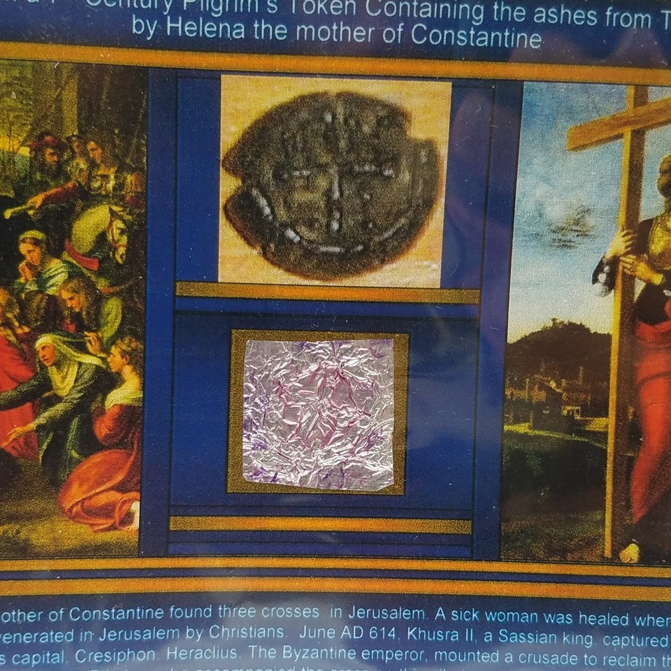 Authentic Rubbing 7th Century Pilgrims Token w/ Ashes True Cross found ...