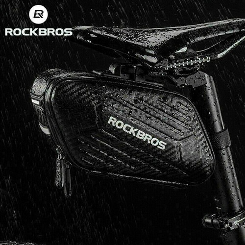 ROCKBROS Bicycle Saddle Bag Cycling Seat Pouch Waterpoof BikeHard Shell ...