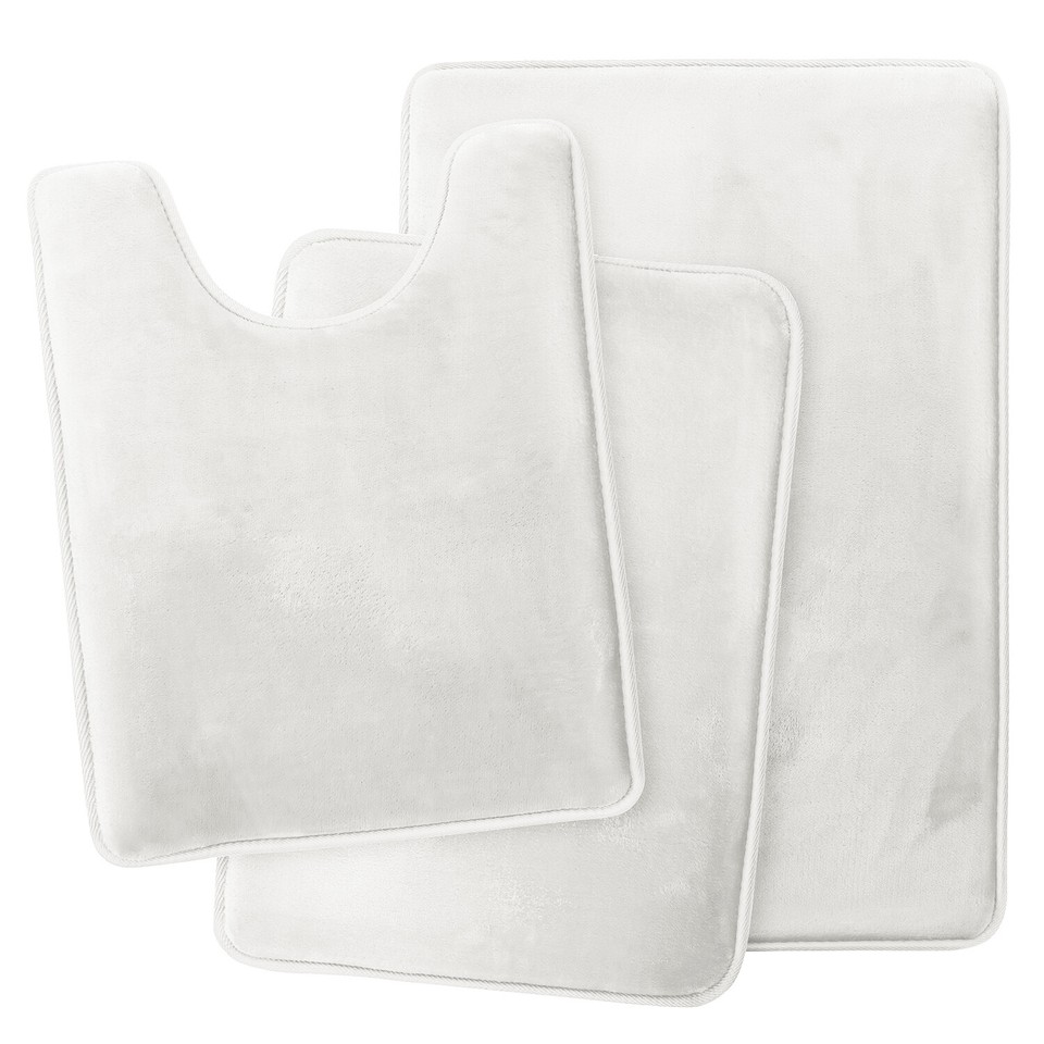 3PC Bathroom Rug Memory Foam Bath Mat Set - Small Large and Contour ...