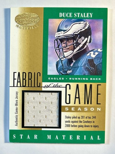 2001 Leaf Certified Fabric O The Game Duce Staley Jersey /201 ...