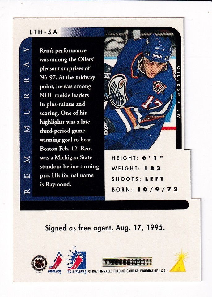 Rem Murray 1997-98 Pinnacle NHL Be A Player Card # LTH-5A | eBay