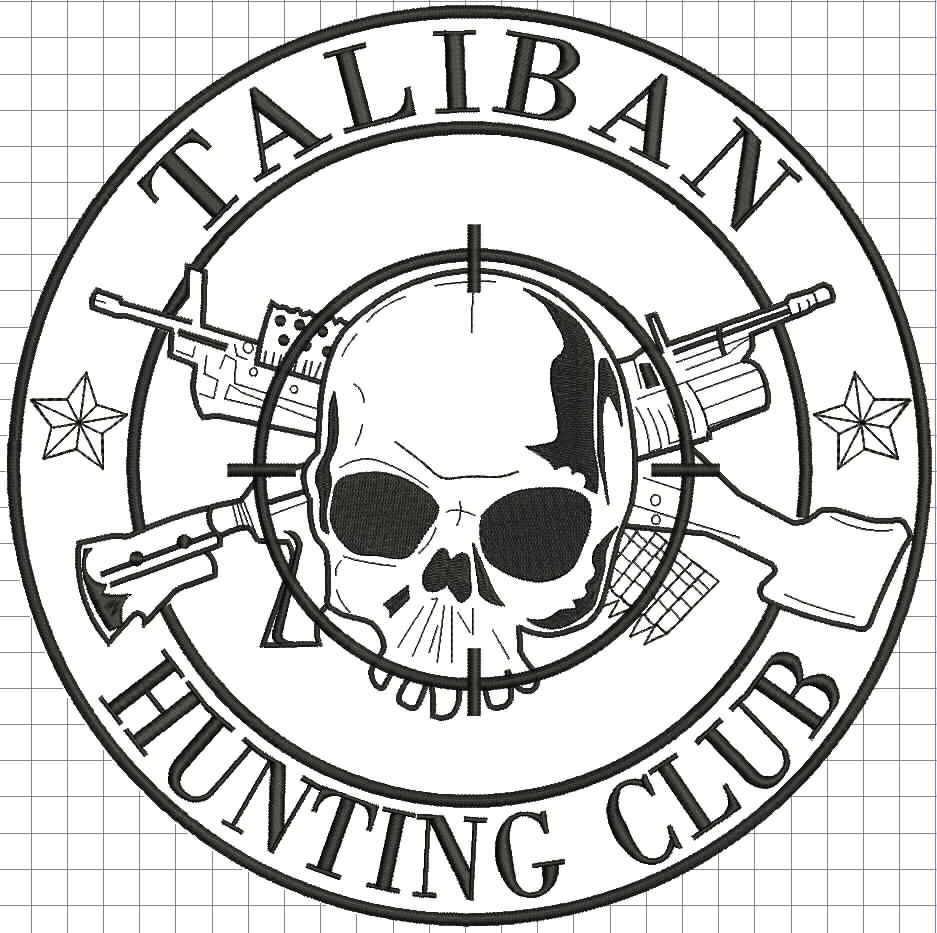 big TALIBAN HUNTING CLUB large back vest, 10" embroidered quality patch ...