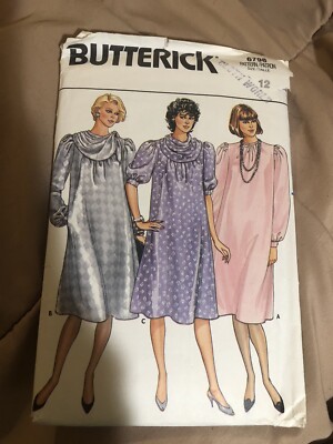 WOMENS BUTTERICK 6798 Sewing Pattern MATERNITY DRESS LOOSE COMFORT SIZE ...