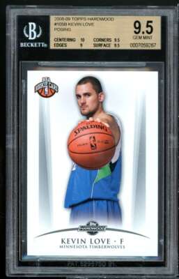 Kevin Love Rookie Card 2008-09 Topps Hardwood #105b BGS 9.5 (10 9.5 9 9 ...