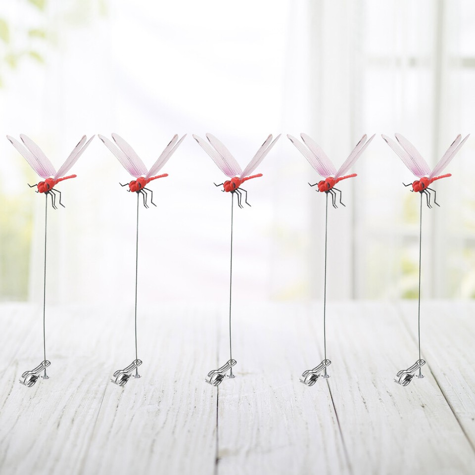 Simulation Dragonfly Clip Bug Deterrent Dragonfly Garden Decor (Red ...