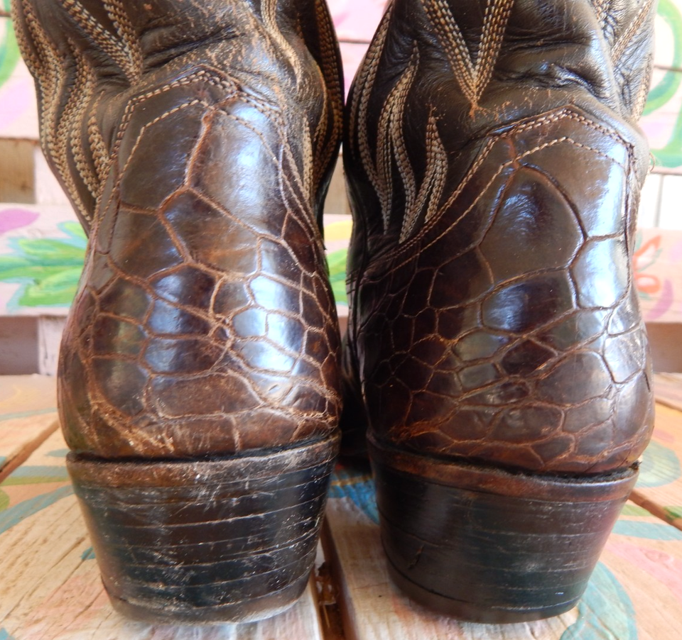 Vintage Justin Preban Caguama Turtle Cowboy Boots 11B Narrow Width | eBay