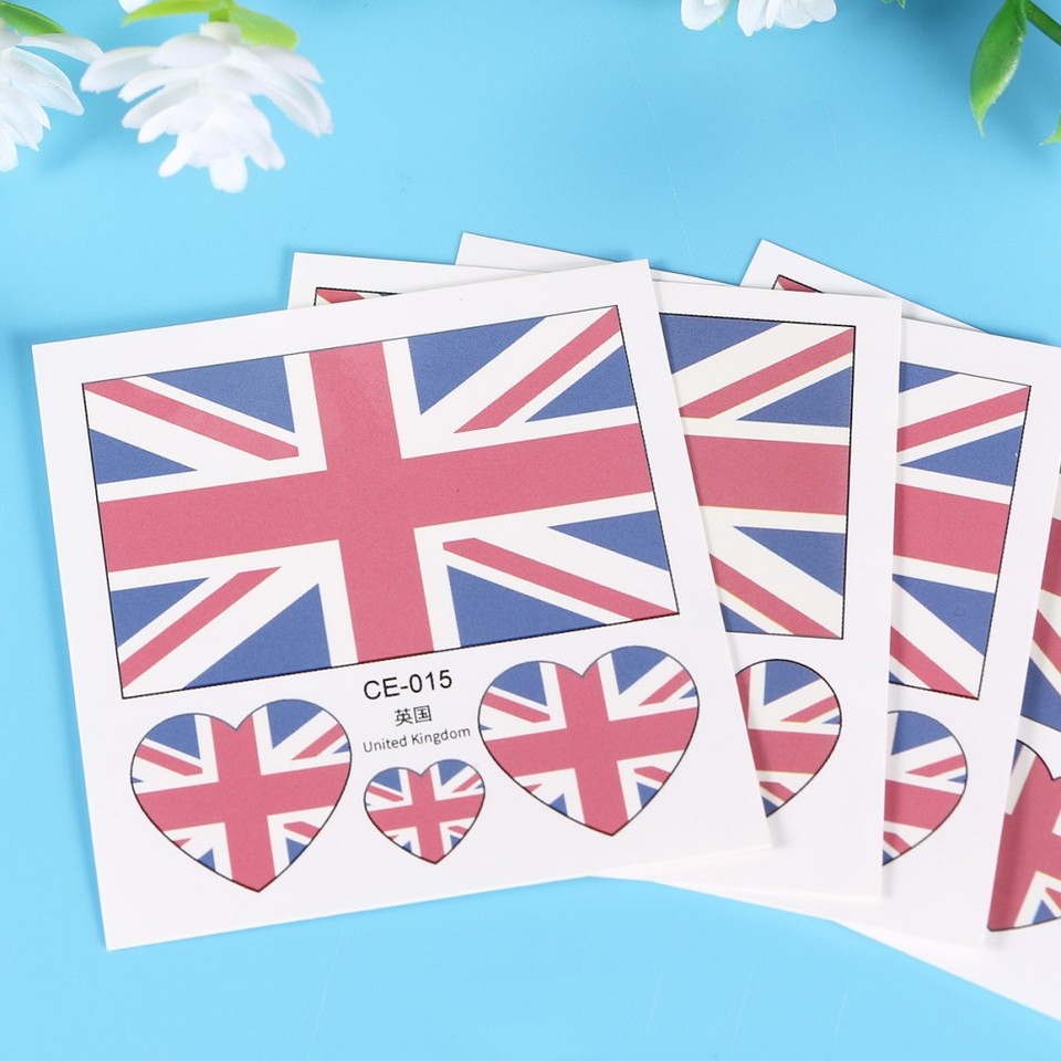 10PCS/Set British Flag Disposable Waterproof Sticker Activity Use ...