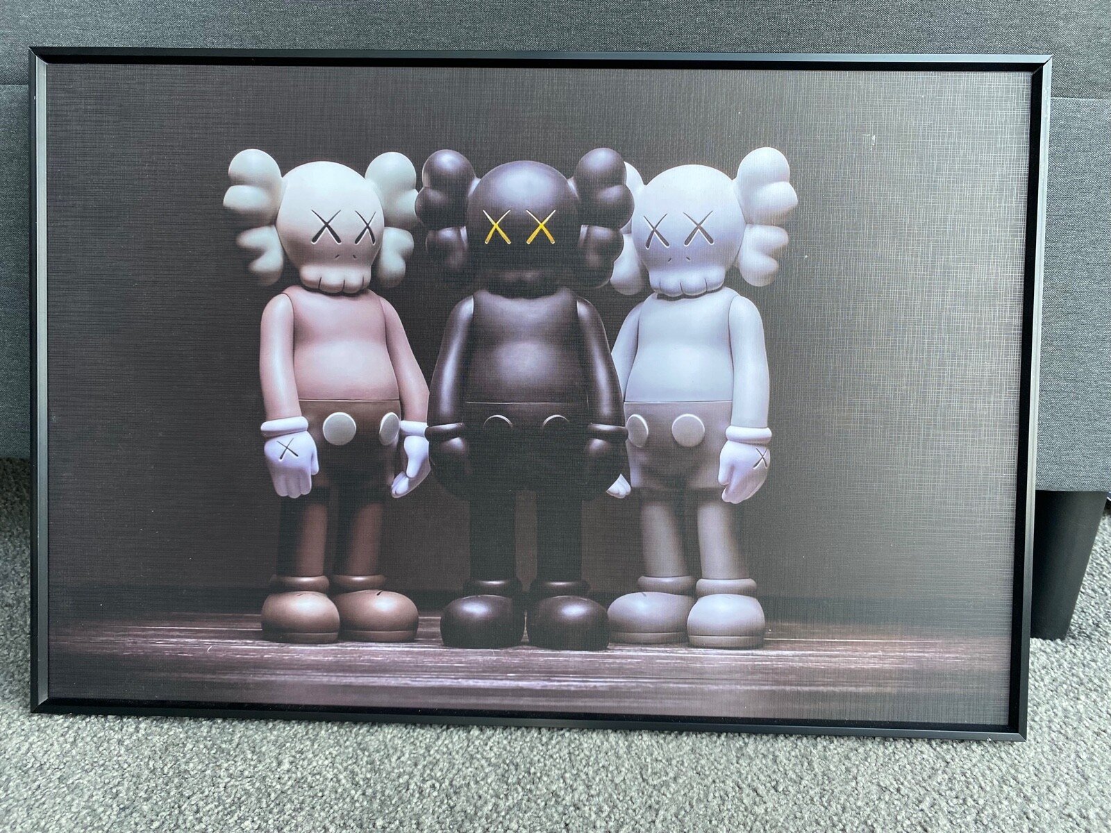 Kaws REPLICA Painting Art Figure Artwork with vintage black frame | eBay