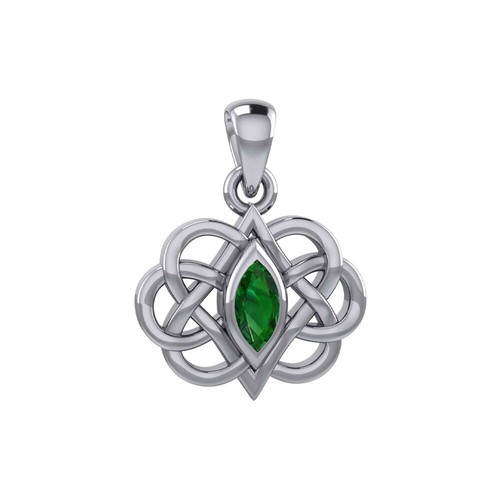 Celtic Double Heart Infinity Gemstone 925 Sterling Silver Pendant by ...