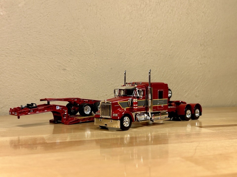 DCP 1/64 Kenworth W900 Magnitude Lowboy Jeep And Flip Axle Semi Truck ...