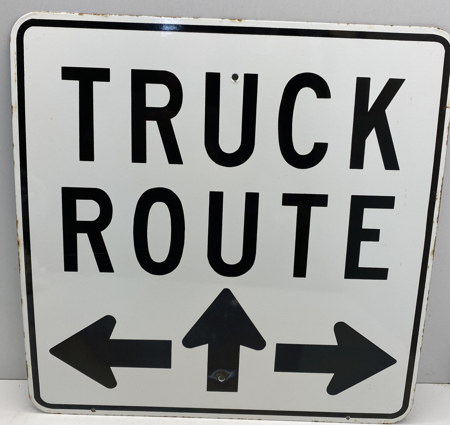 VINTAGE NICE LARGE PORCELAIN TRUCK ROUTE SIGN 24” X 24” | eBay