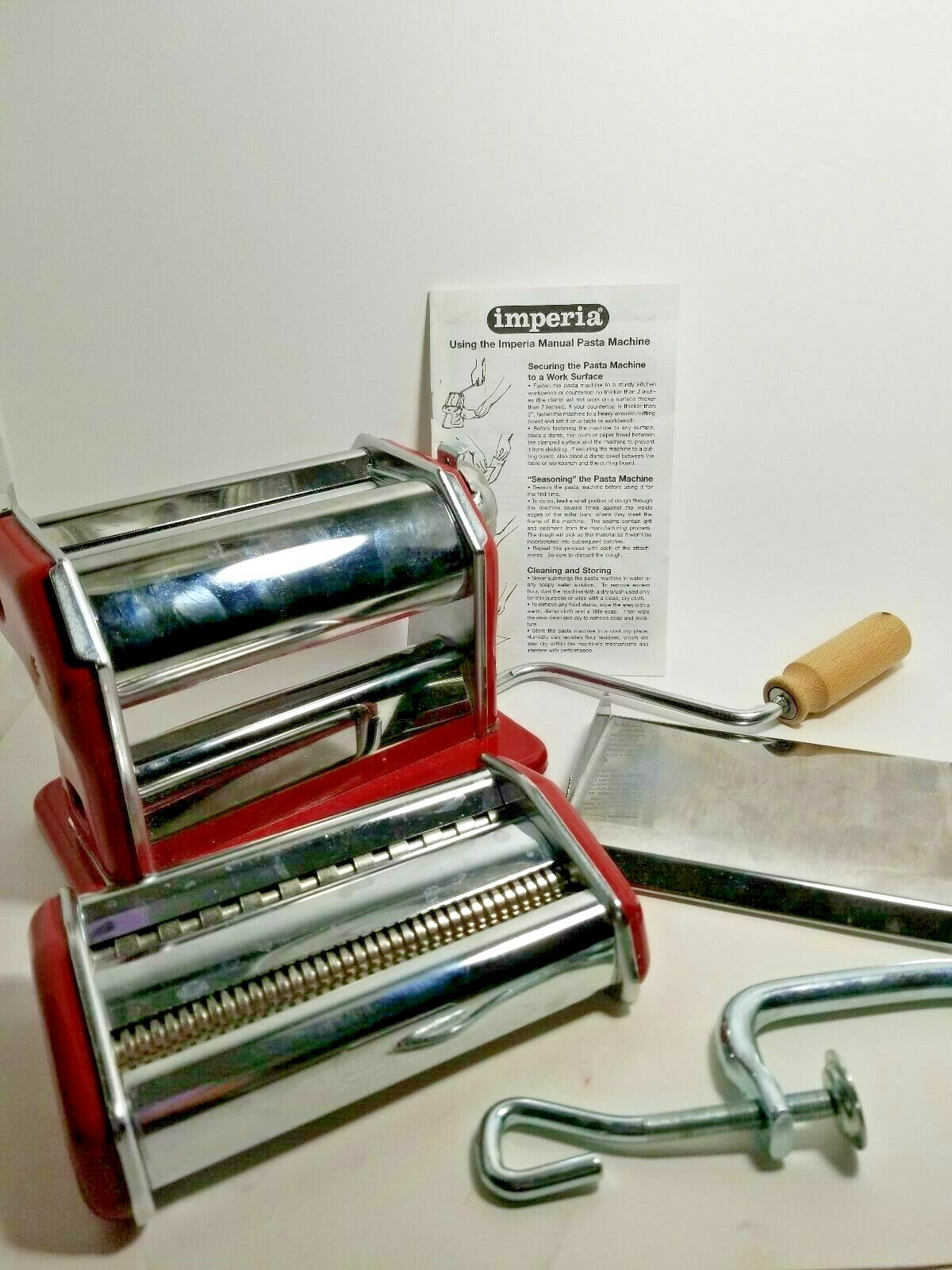 Imperia Pasta Machine Dough Double Cutter 6 Thick Fettucini Tagliatelle ...