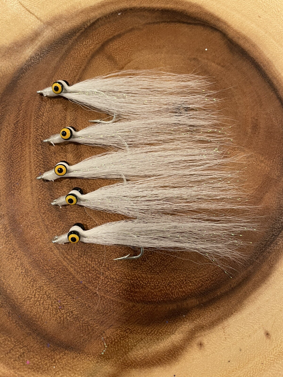 5pk white clouser minnow 1/0 saltwater freshwater fly fishing | eBay