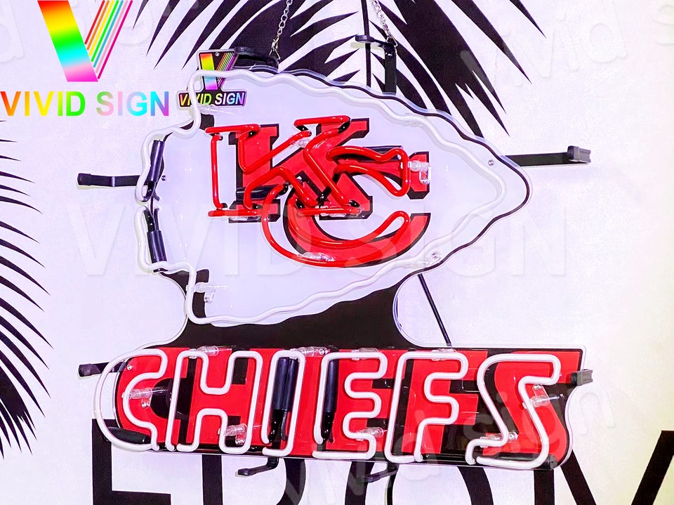 Kansas City Chiefs Champions KCC 20"x16" Neon Sign Light Lamp HD Vivid ...