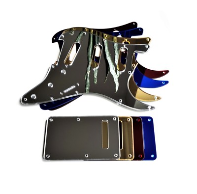 MIRROR Strat Stratocaster Electric Guitar Pickguard Scratch Plate Back ...