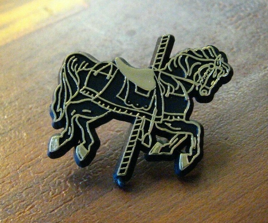 Carousel Horse Lapel Pin - Vintage Merry Go Round Equestrian Pony ...