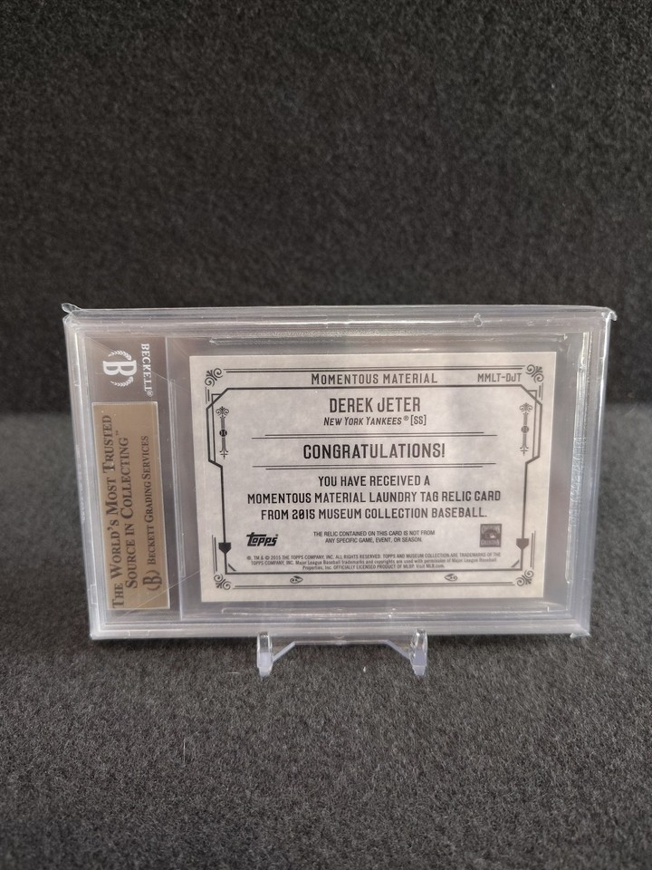 Derek Jeter 2015 Topps Museum Collection 1/1 Laundry Tag Gem Mint 9.5 ...