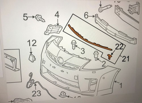 TOYOTA PRIUS 10-15 OEM FRONT BUMPER GRILLE HOOD SEAL, P# 5339547020 ...
