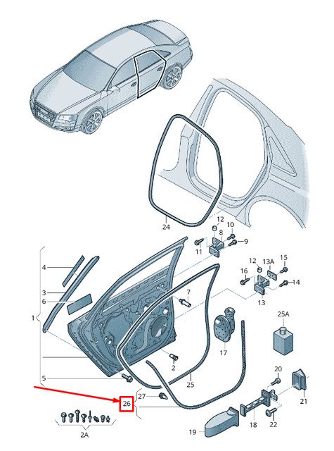 Audi OEM A8 Quattro Rear Door-weatherstrip Weather Strip Seal Left ...