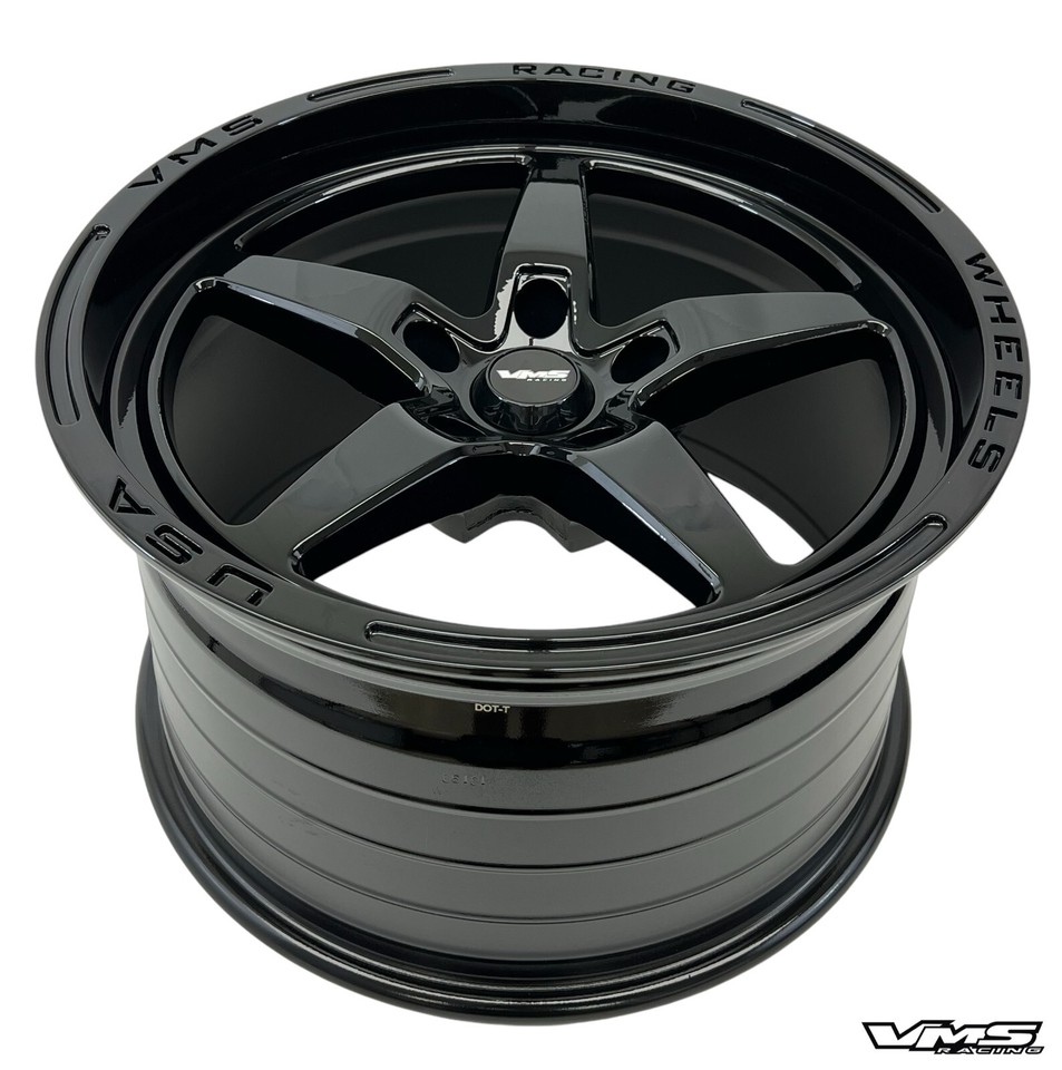 2 VMS RACING STAR 5 SPOKE REAR DRAG RACE RIMS WHEELS 17X10 5X114.3 54 ...