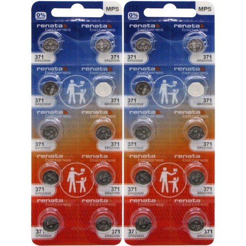 20 Renata 371 (SR920SW) Coin Cell Silver Oxide Batteries | eBay