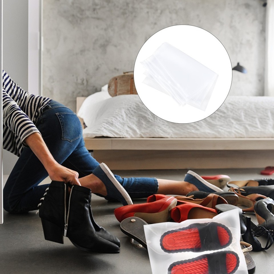 5pcs Plastic Shoes Bags Travel Shoes Storage Pouch Transparent Shoes ...