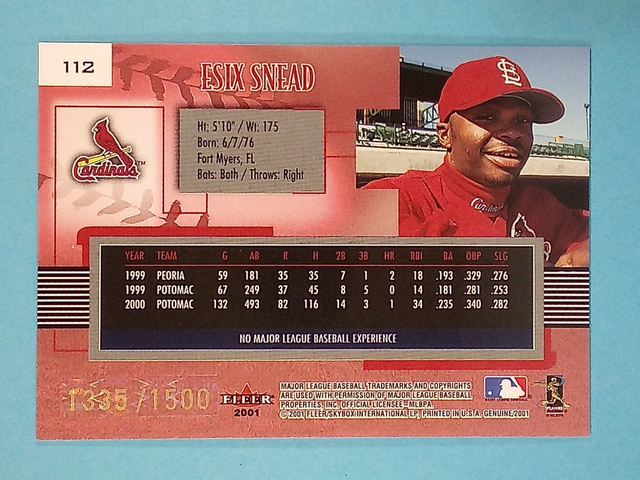 2001 Fleer Genuine - #112 Esix Snead /1500 (RC) for sale online | eBay