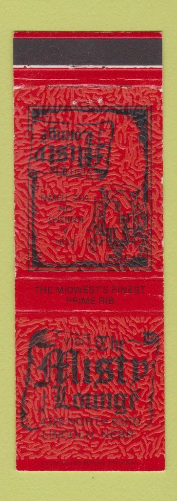 Matchbook Cover - Misty Lounge Lincoln NE restaurant | eBay UK