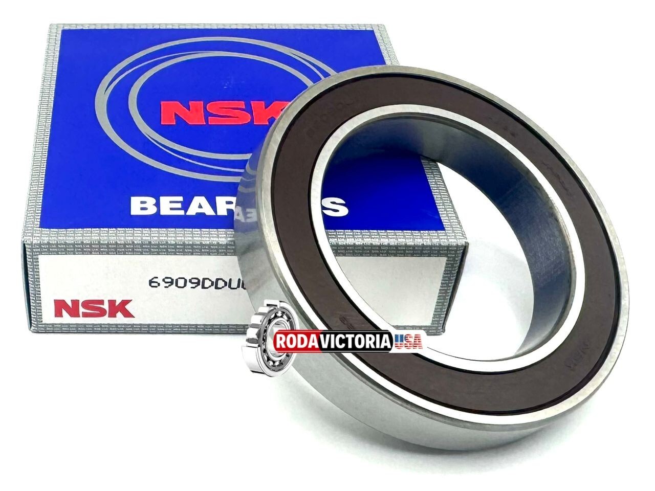 NSK 6909 DDU CM DEEP GROOVE RADIAL BALL BEARING 61909 2RS RS 45x68x12 ...