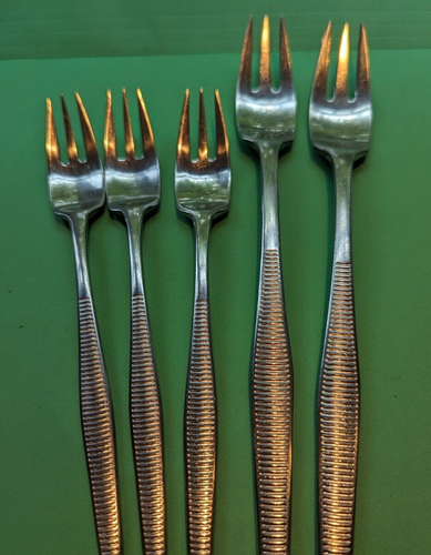 5 FORKS Dansk VARIATION VI Stainless Japan No Black Accent Flatware IHQ | eBay