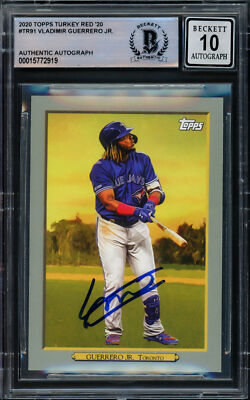 VLADIMIR GUERRERO JR. AUTOGRAPHED 2020 TOPPS TURKEY RED CARD GEM 10 ...