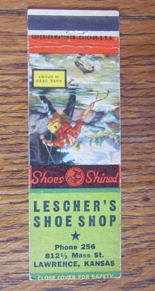 LOW PHONE # 256 MATCHBOOK COVER: LESCHER'S SHOE SHOP LAWRENCE, KANSAS ...