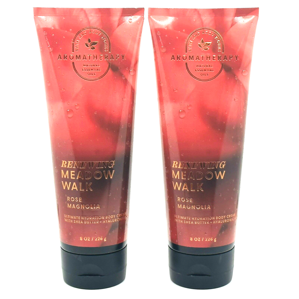 3 Bath & Body Works Aromatherapy Renewing Meadow Walk Rose Magnolia ...
