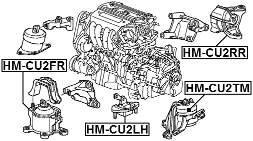 Front Engine Mount (Hydro) Fits Honda 50830-TA0-A01, 50830-TA0-A02 ...