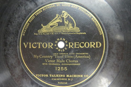 Victor Male Chorus - VICTOR 1255 - My Country 'Tis of Thee | eBay