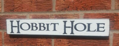 Hobbit Hole Free Standing Shabby Vintage Chic Sign Bar Plaque Rustic ...