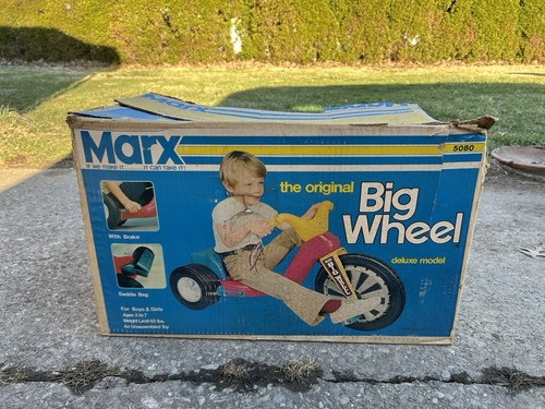 MARX BIG WHEEL BOX # 5080 DELUXE MODEL WITH HAND BRAKE AND SADDLE BAG ...