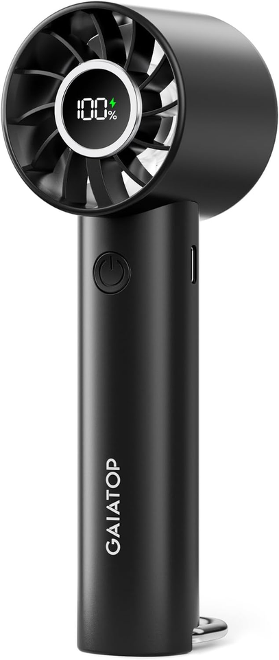 Turbo Hand Held Fans with LED Torch Clasp Base, Portable Fans Mini Hand ...