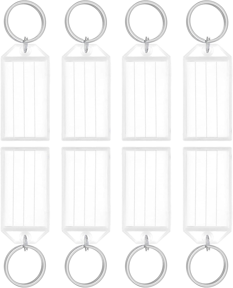 2 Inch Tough Plastic Key Tags White Item Identifiers with Blank Paper ...
