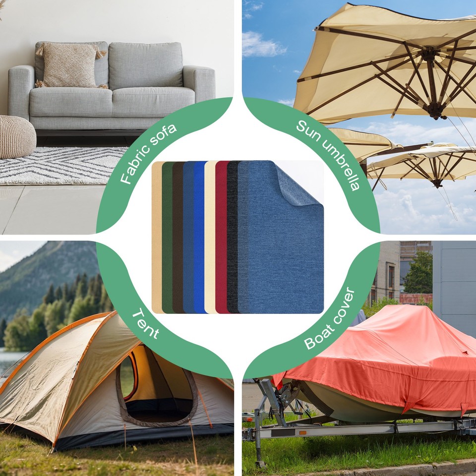 3-Pack 7.9x3.9" Polyester Fabric Repair Self-Adhesive Patches, Denim ...