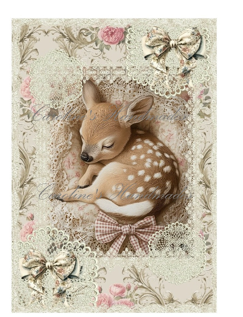 Baby Animals Sleeping & Lace A MULTI-SIZE SET Cotton Fabric Quilt ...
