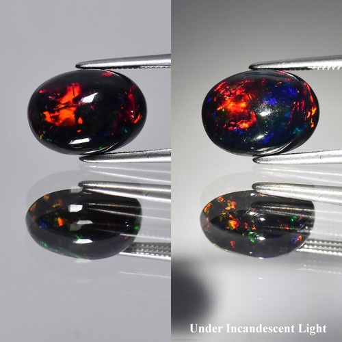 💎 2.41ct Oval Cabochon Natural Black Opal - Spectral Play, Amazing Ethiopia Gem | eBay