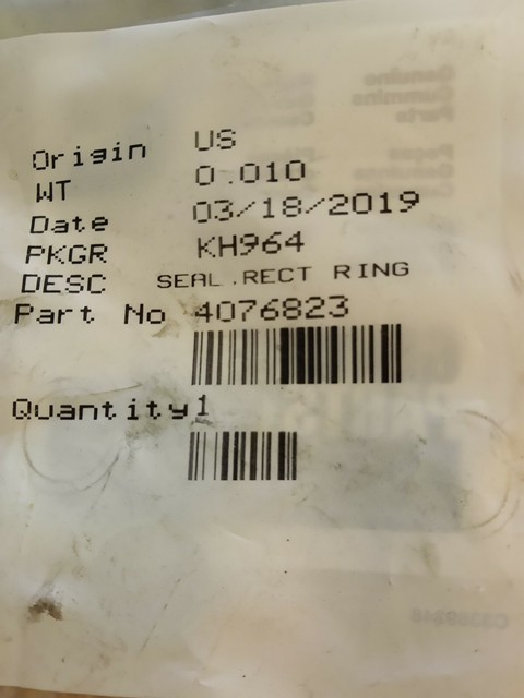 CUMMINS RECTANGULAR RING SEAL 4076823 for sale online | eBay