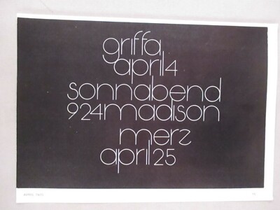 Griffa Art Gallery Exhibit PRINT AD - 1970 | eBay