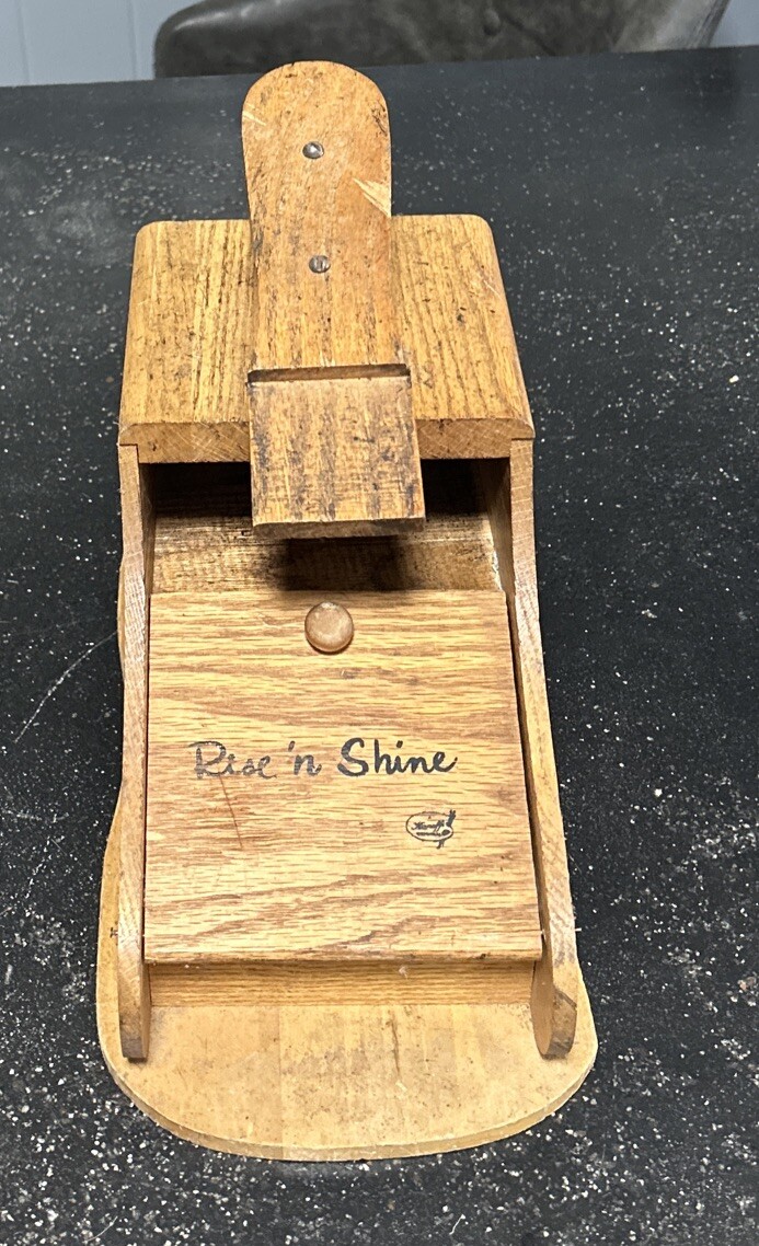 Oak Shoe Shine Box Vintage Kiwi Hand Crafted Shoe Groomer Wooden Shoe