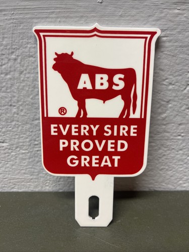 ABS Sire Cow Farm Tractor Plate Topper Dealership Gas Oil Sign ...