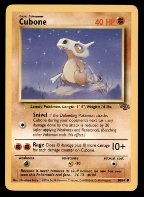 4X Pokemon Card Cubone Jungle 50/64 EXCELLENT Non-Holo Common TCG ...